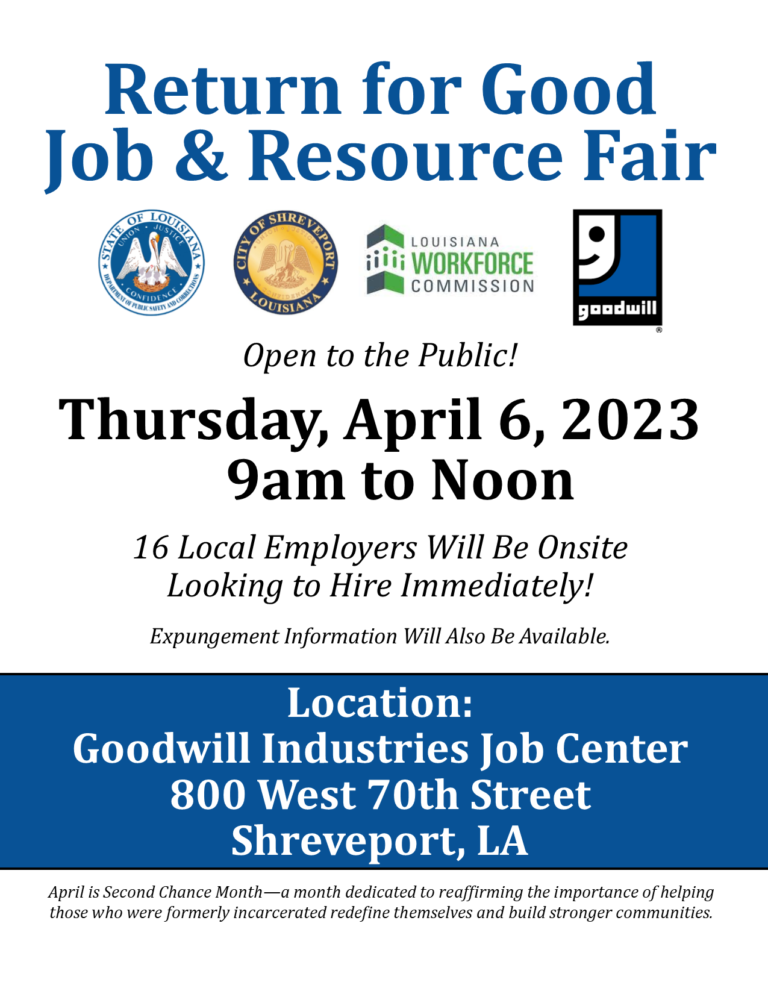 Goodwill Industries of North Louisiana commemorates second chance month ...